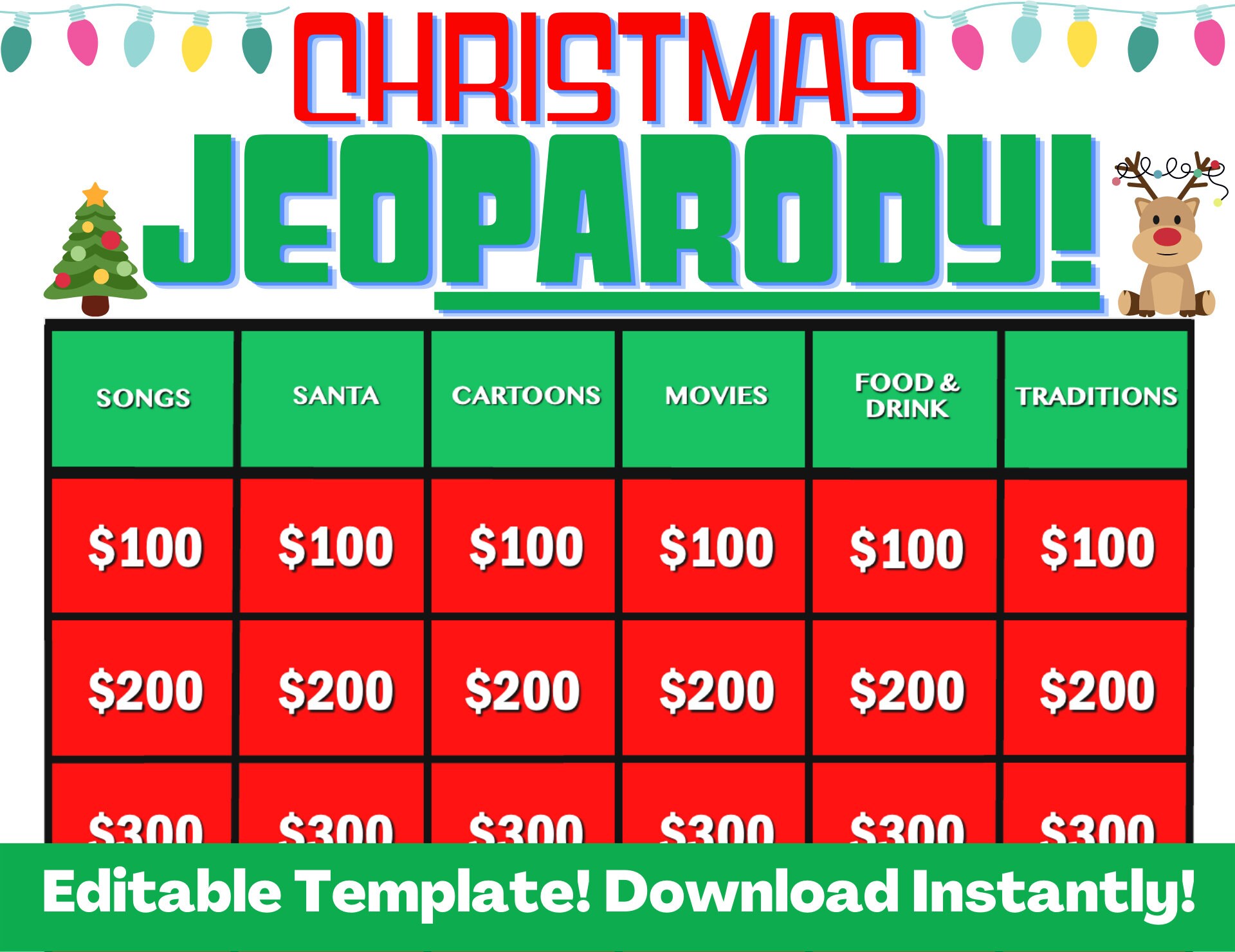 CHRISTMAS Jeoparody, Jeoparody Template, Make Your Own Jeoparody ...
