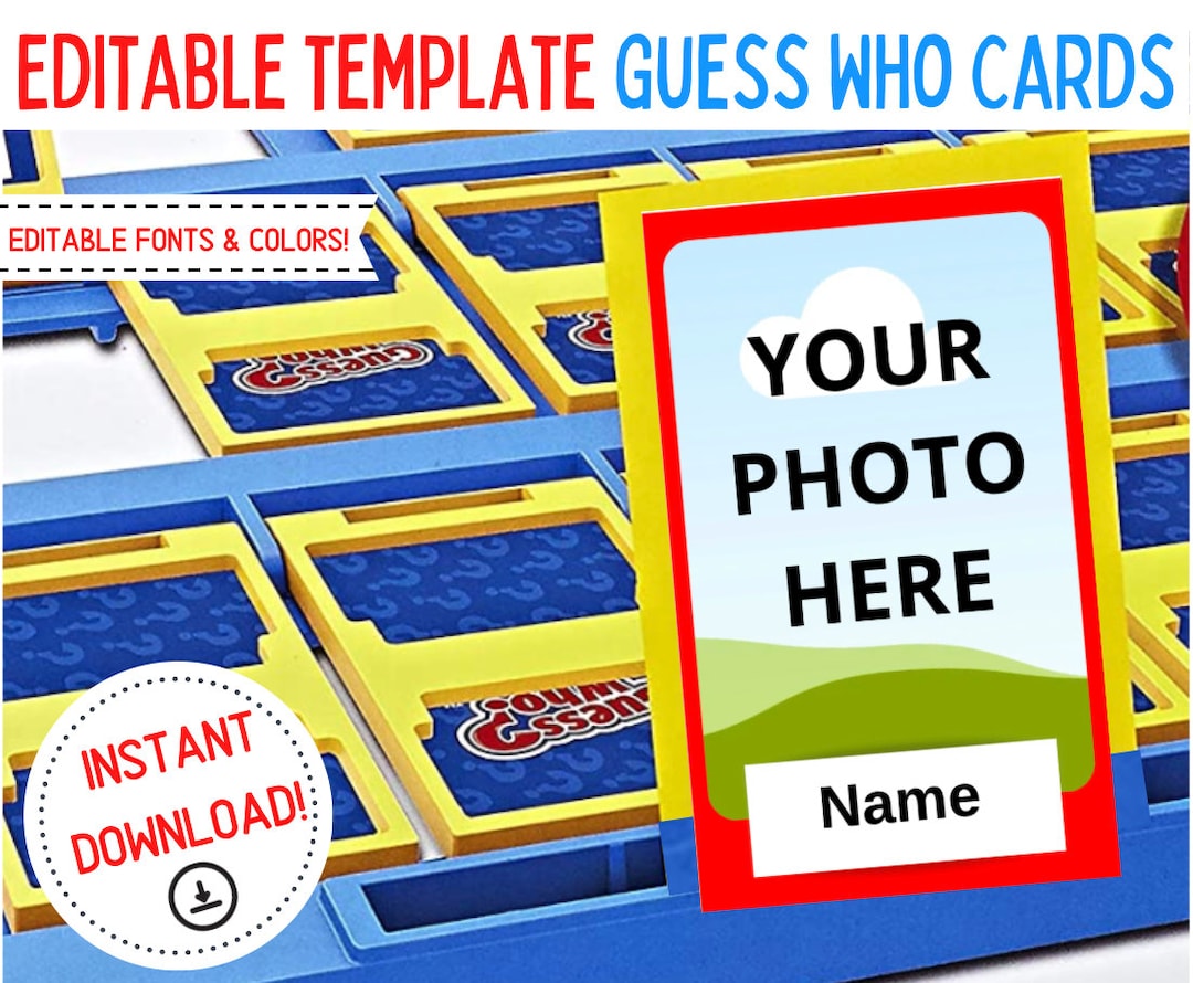 Custom Editable Guess Who Printable Guess Who Editable Guess Who ...