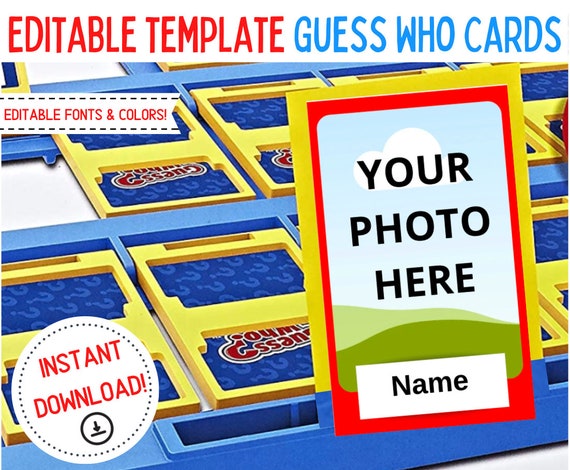 Custom Editable Guess Who Printable Guess Who Editable - Etsy UK