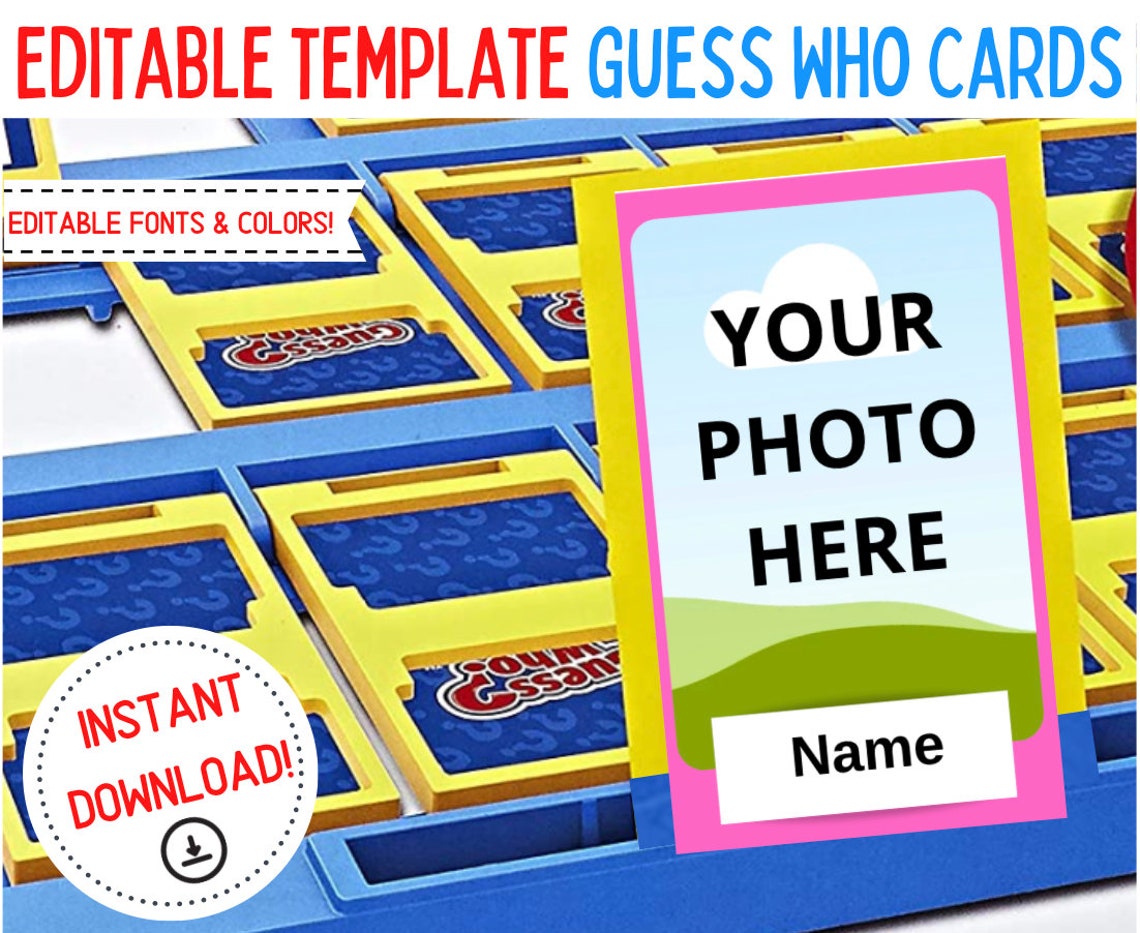 Custom Editable Guess Who Printable Guess Who Editable | Etsy
