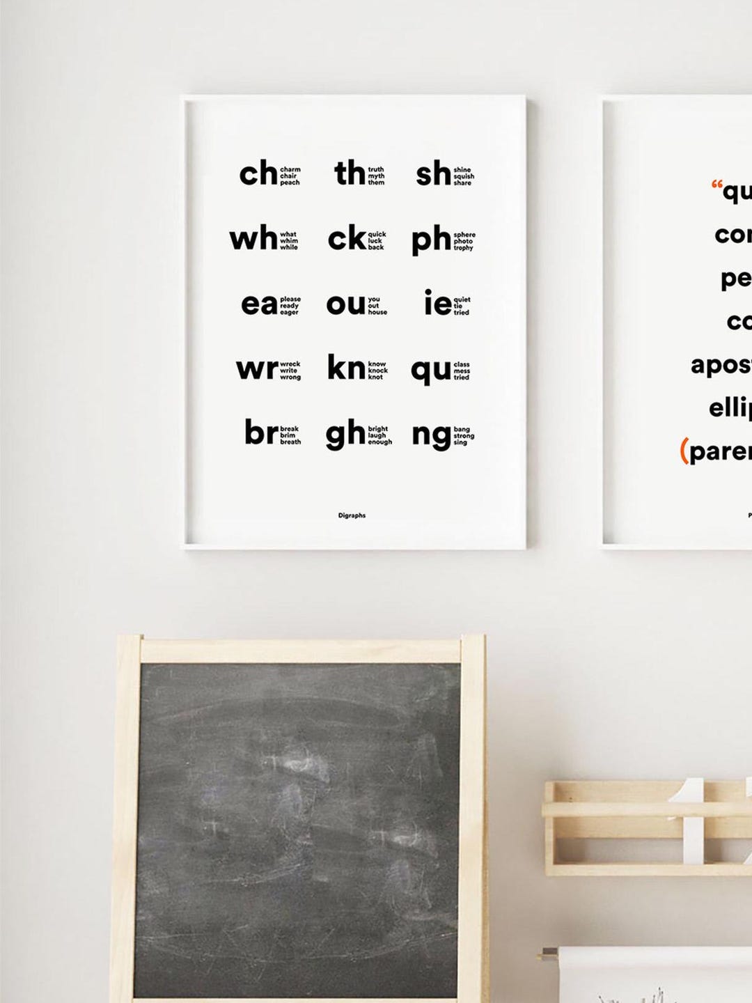 Minimalist Digraph Print | Black & White | Classroom Decor, Playroom ...