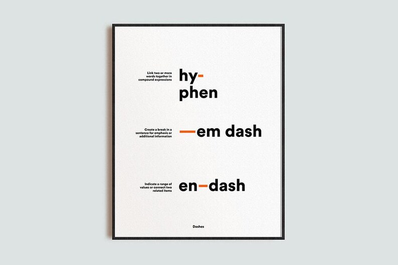 Minimalist Digraph Punctuation Dashes Prints | Classroom Decor ...