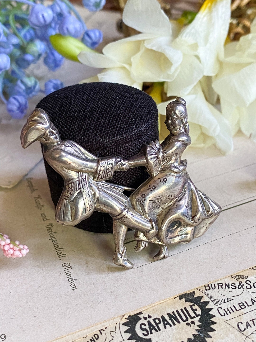 Broche vintage des années 1950, broche Sterling Silver Dancing Couple ...