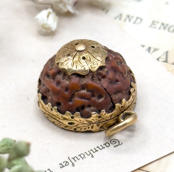 Antique Rudraksha and Carnelian Locket, Georgian Lock… - Gem