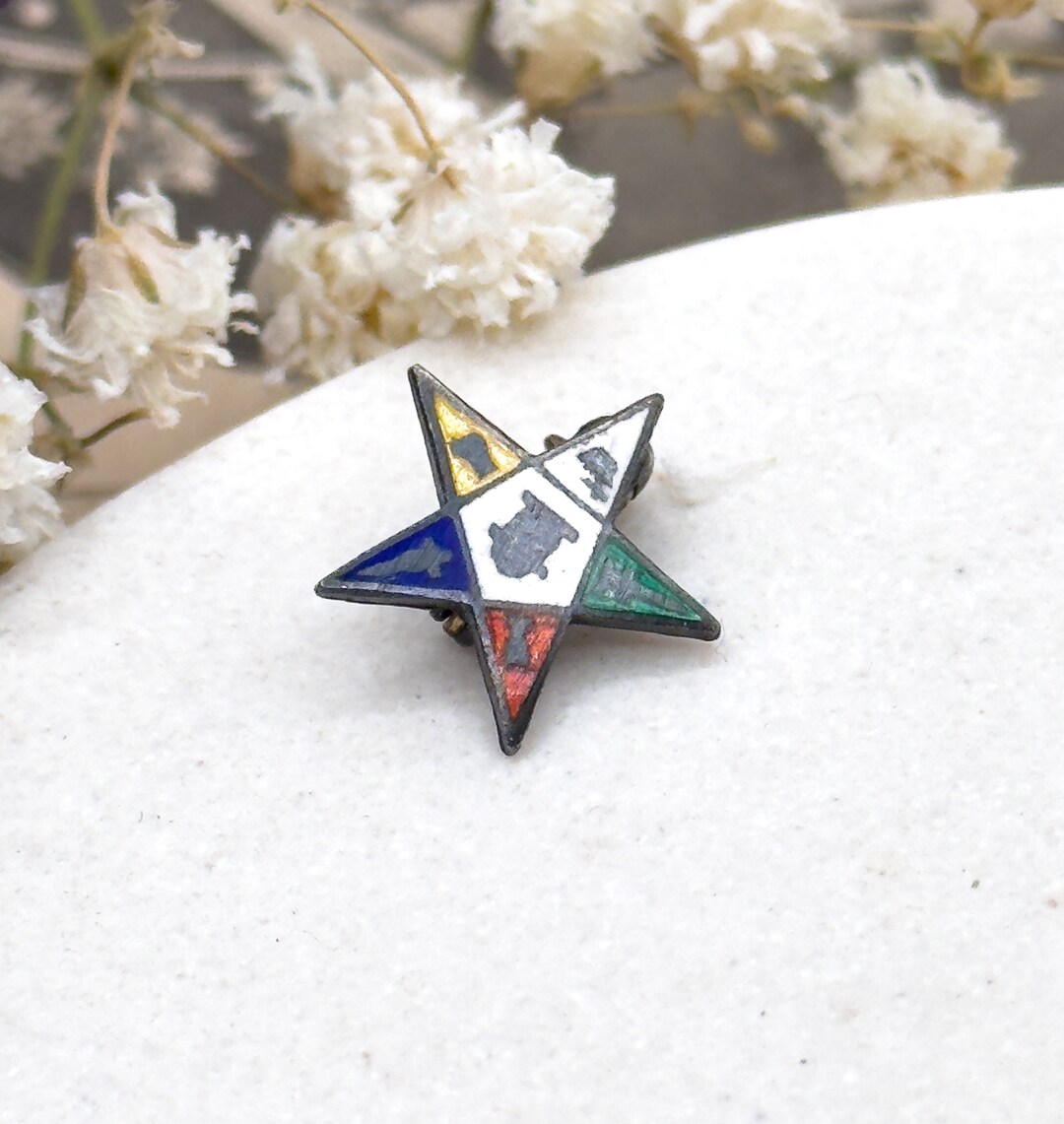 Vintage Masonic Pin With Enamel, Vintage Blue and White Free Mason Pin ...