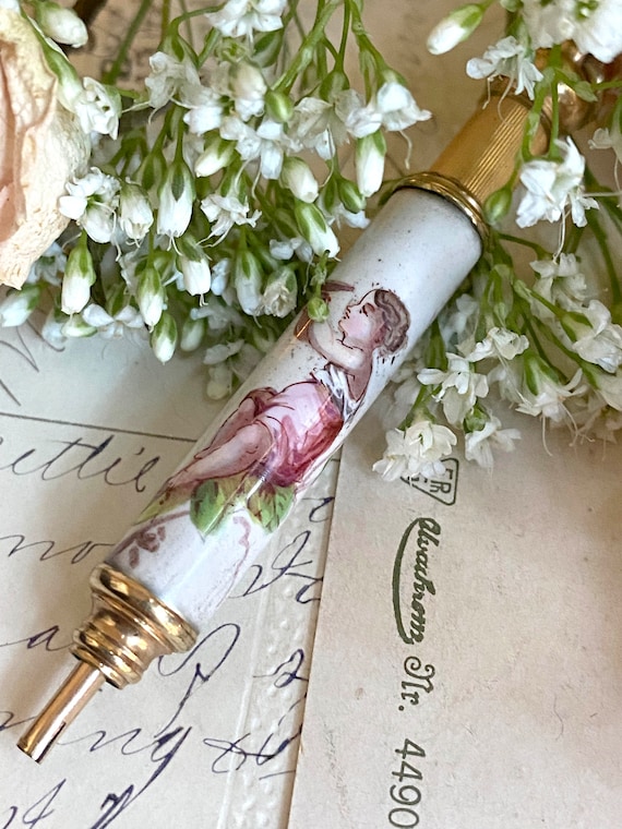 Rare Victorian Telescopic pencil, gold enamel neoclas… - Gem