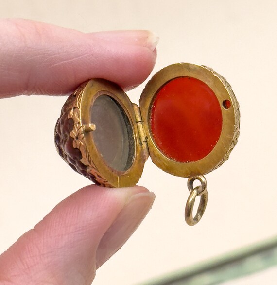 Antique Rudraksha and Carnelian Locket, Georgian Lock… - Gem