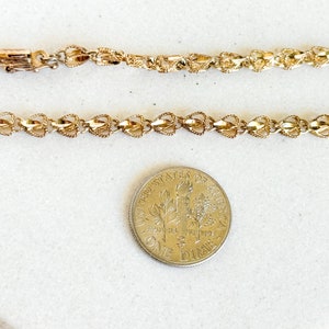 Vintage Fancy Link Gold Bracelet, Heart Chain Link Bracelet With Tube ...