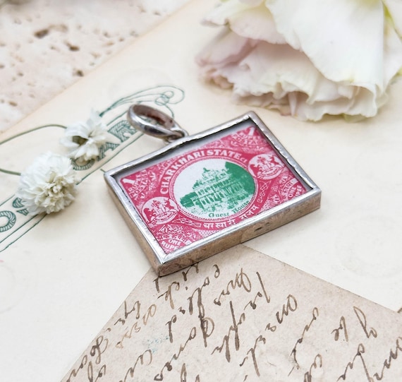 Vintage India CHarkhari State Postage Stamp In Silver… - Gem