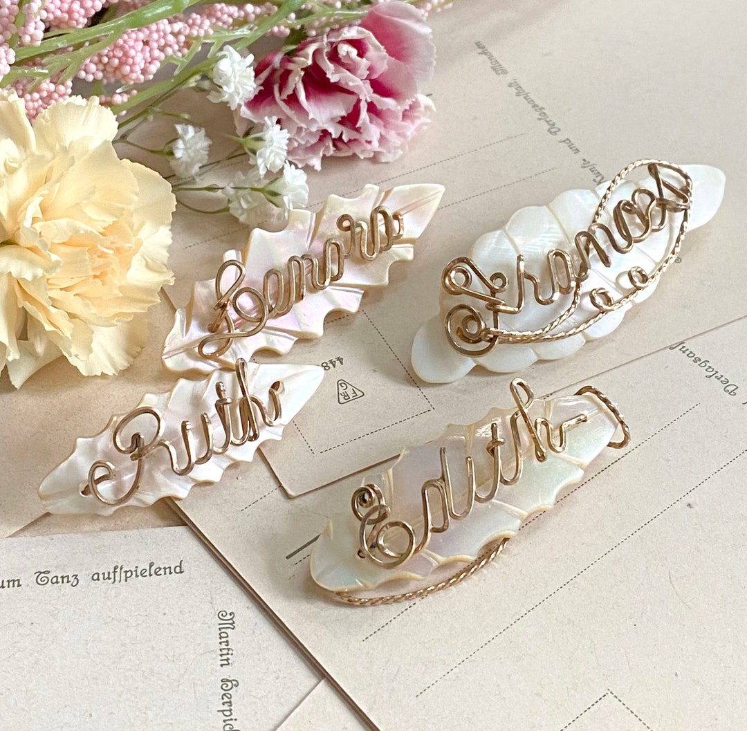 VINTAGE Name Brooch, Souvenir Monogram Brooth With Carved Mother of ...