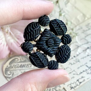 Antique Mourning Jewelry, Victorian Crepe Stone Mourning Brooch ...