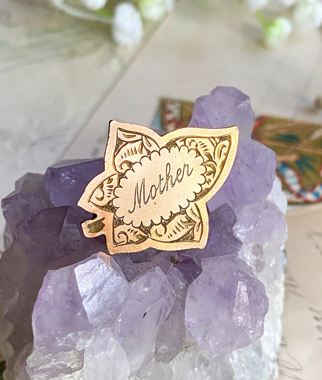 Victorian Mother Brooch, Antique Ivy Brooch, Ivy Pin, Cottagecore ...