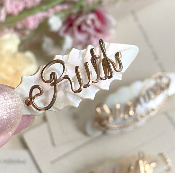 VINTAGE name brooch, souvenir monogram brooth with ca… - Gem