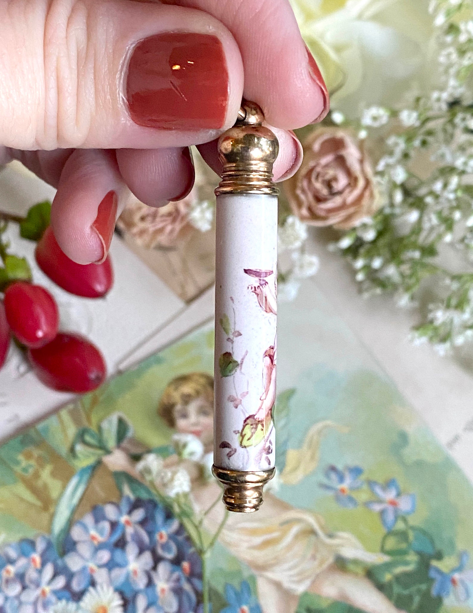 Rare Victorian Telescopic Pencil, Gold Enamel Neoclassical, Antique ...
