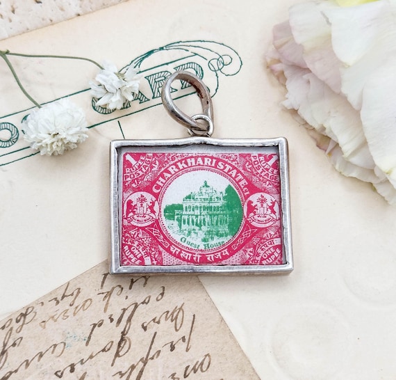 Vintage India CHarkhari State Postage Stamp In Silver… - Gem