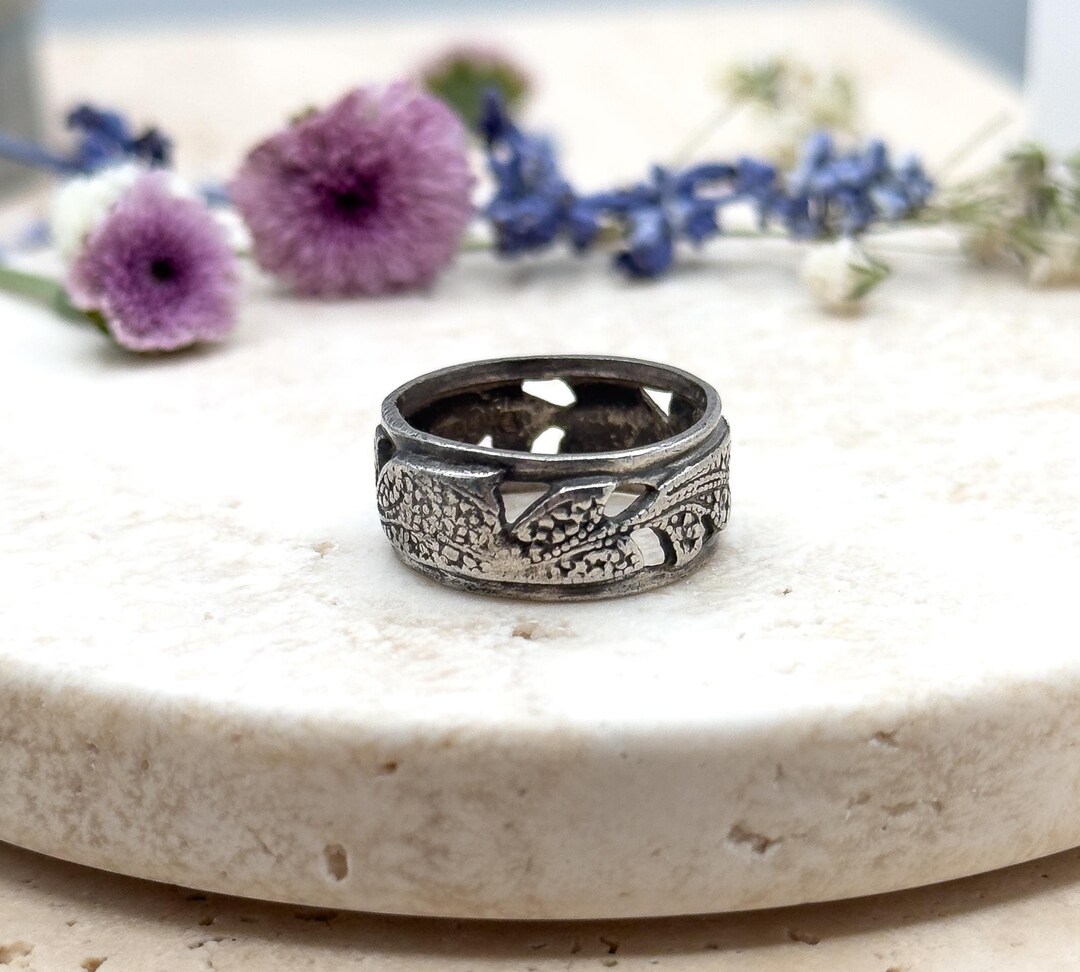 Cool Vintage Vine Ring Floral Vine Ring Sterling Silver Vintage ...