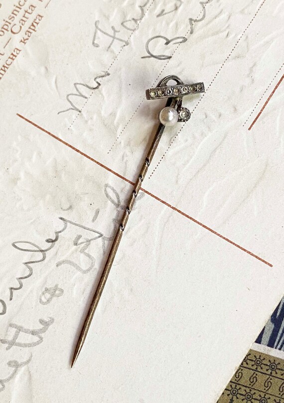 Antique paste stick pin, Victorian cherry cherries pe… - Gem