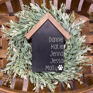 House Shaped Wooden Sign - Mini Home Name Sign - Farmhouse Decor ...