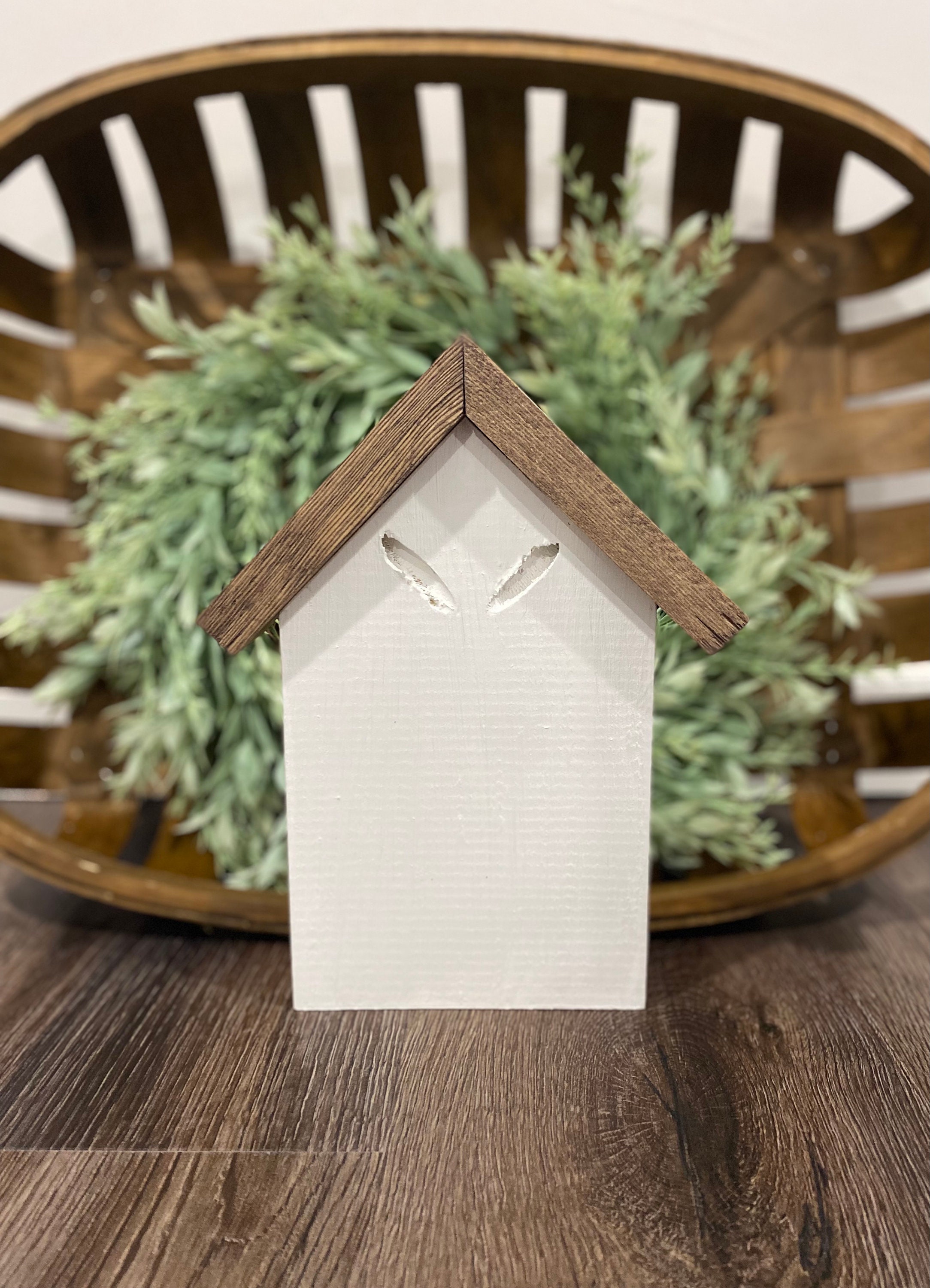 House Shaped Wooden Sign Mini Home Name Sign Farmhouse Decor ...