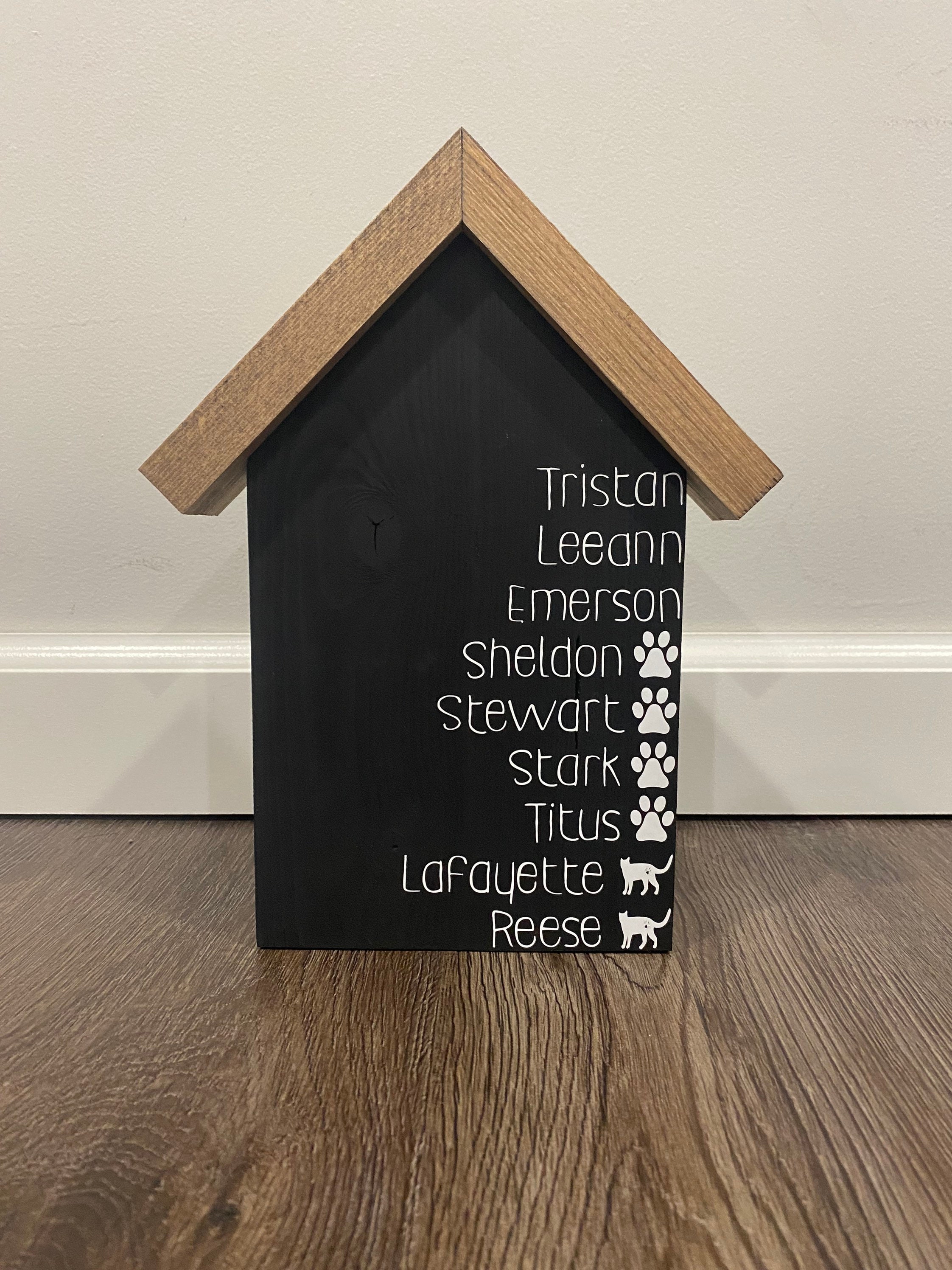 House Shaped Wooden Sign Mini Home Name Sign Farmhouse Decor ...