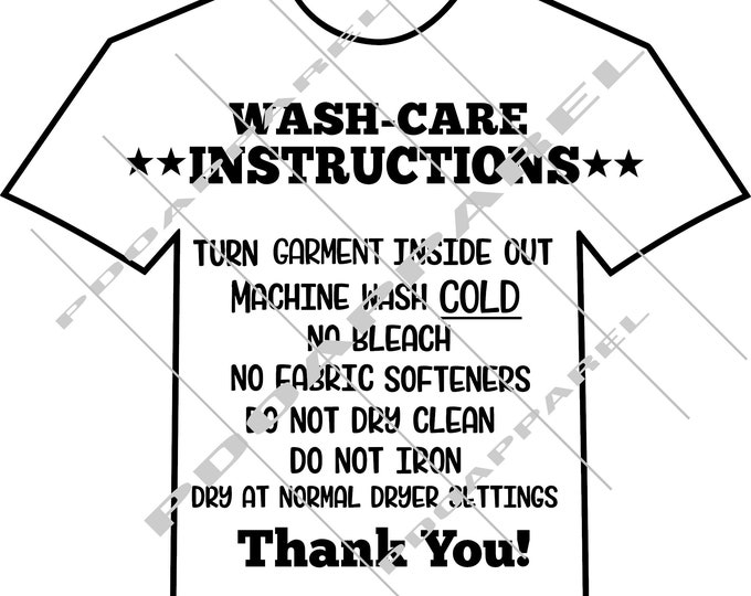 Washing Instructions Svg Care Instructions Card Svg Shirt Care - Etsy