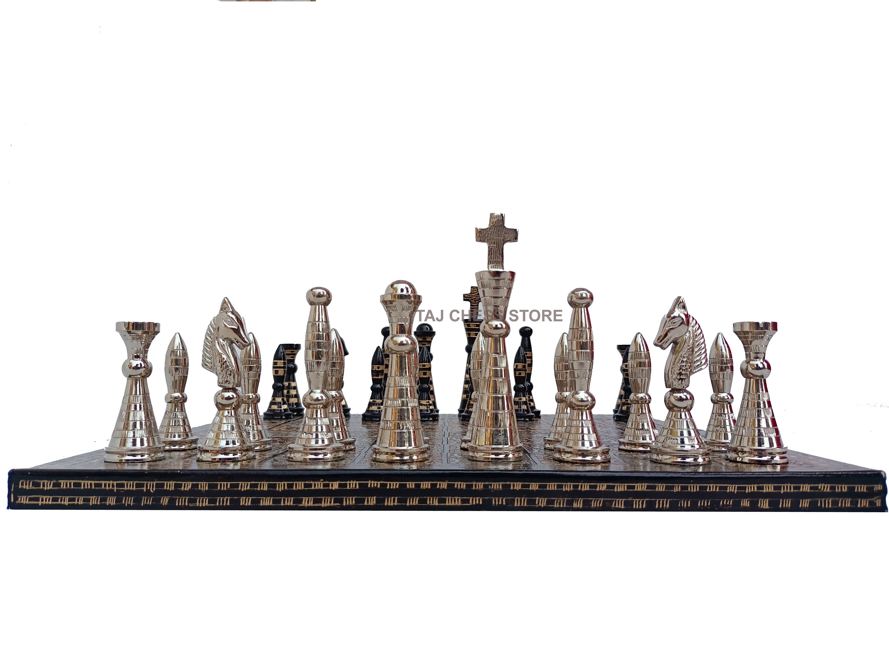 The Exquisite Carved Brass Metal Chess Set Solid Metal Combo - Etsy