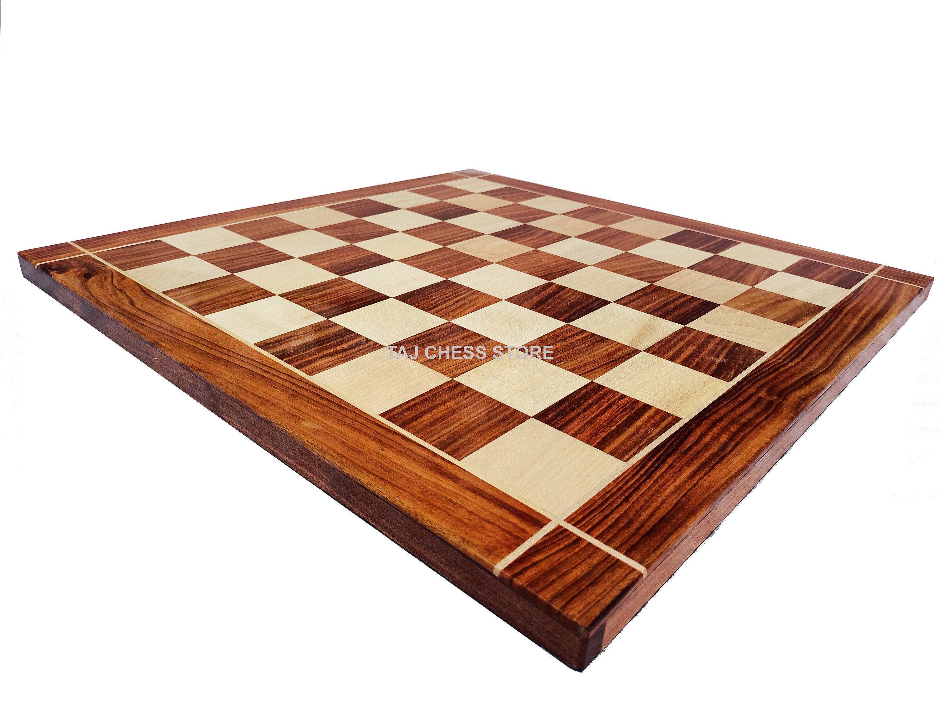 21" Handmade Designer Wooden Chessboard in Golden Rosewood and Maple ...