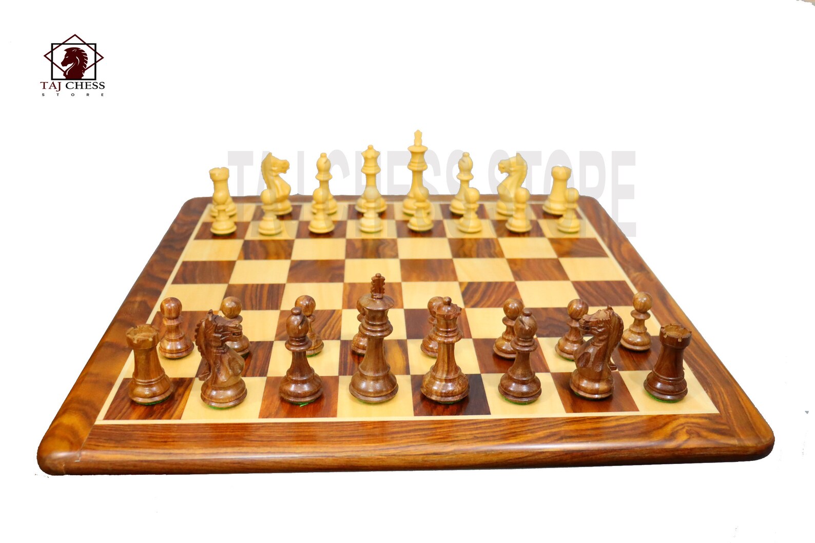 Wooden Chess Set Fierce Knight Chessmen and 19 Chess - Etsy