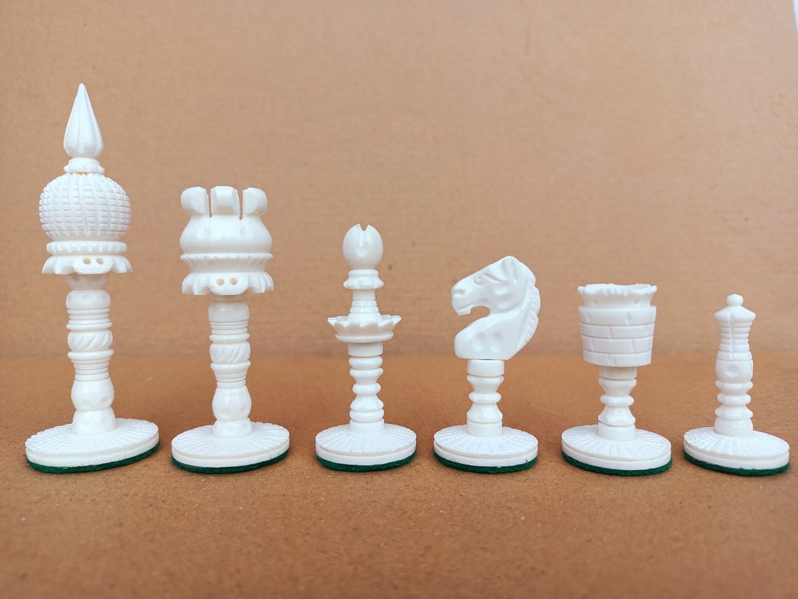 Camel Bone Luxury English Series Chess Pieces Only | Hand Carved Camel ...