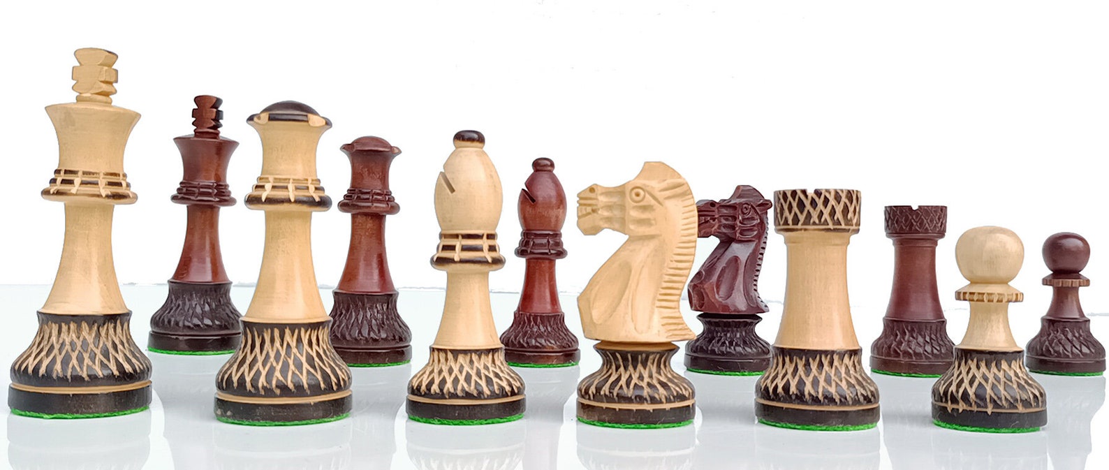 Combo Wooden Chess Set parker Burnt Series Luxury Chess Pieces Chessmen ...