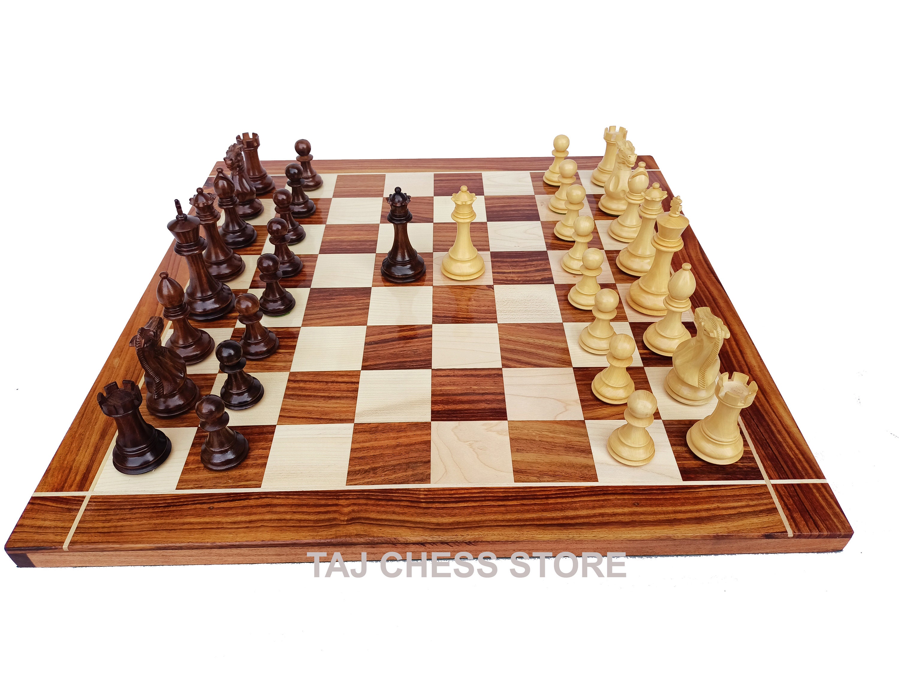 21 Handmade Designer Wooden Chessboard in Golden Rosewood and Maple ...
