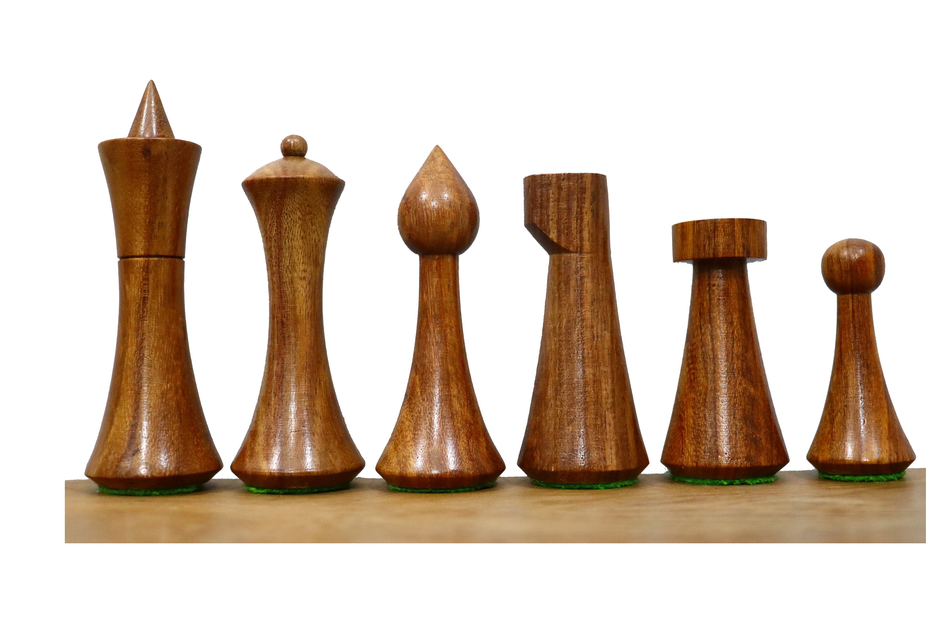 Unique Minimalist Hermann Ohme Chess Pieces- Sheesham(golden Rosewood ...