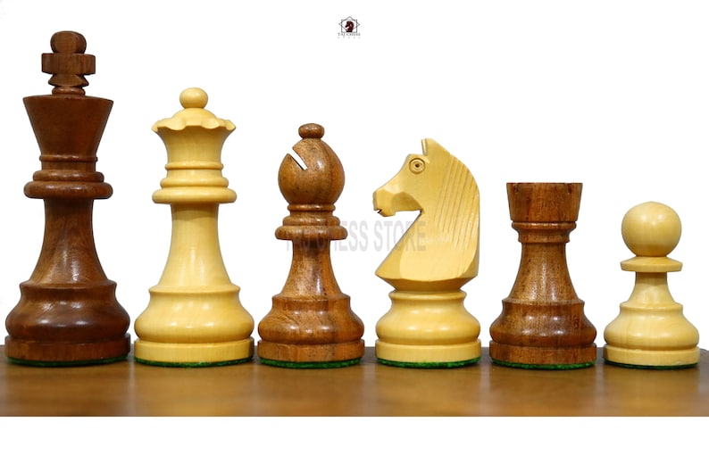 German Knight Chess Pieces - Handcrafted Wooden Staunton Tournament ...