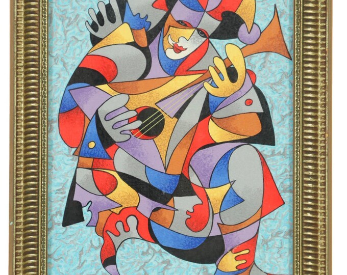Framed Serigraph "musical Laughter" Signed by Artist Anatole ...