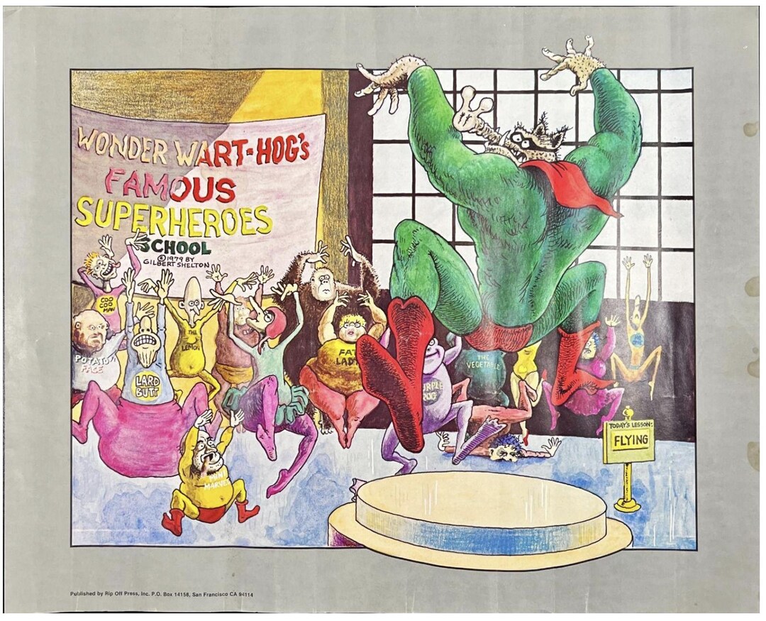 Rare Poster "wonder Wart-hog" by Artist Gilbert Sheldon 1979 - Etsy