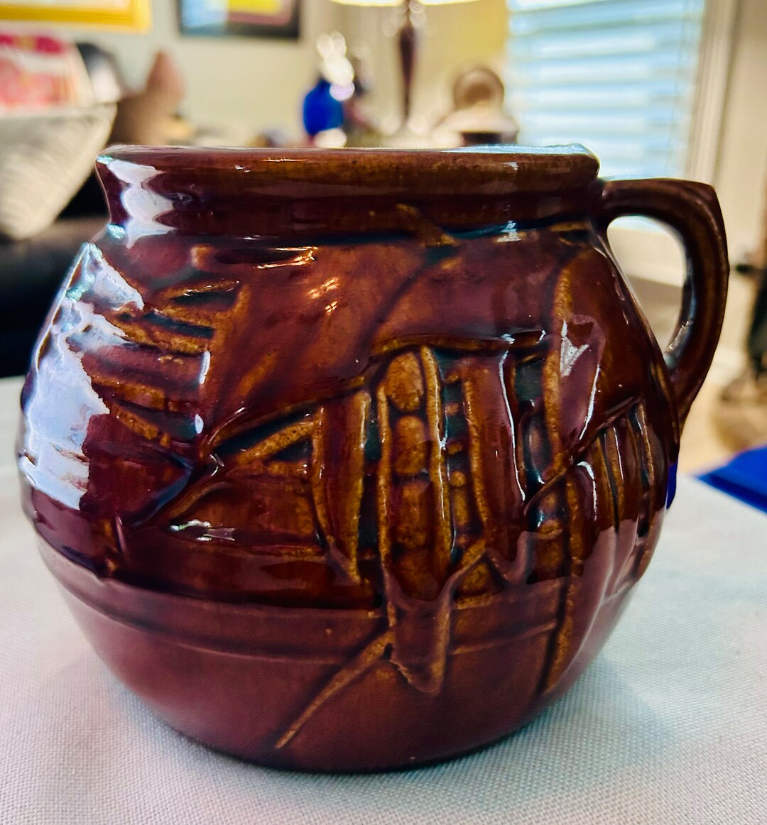 Mccoy Brown Handled Bean Pot - Etsy