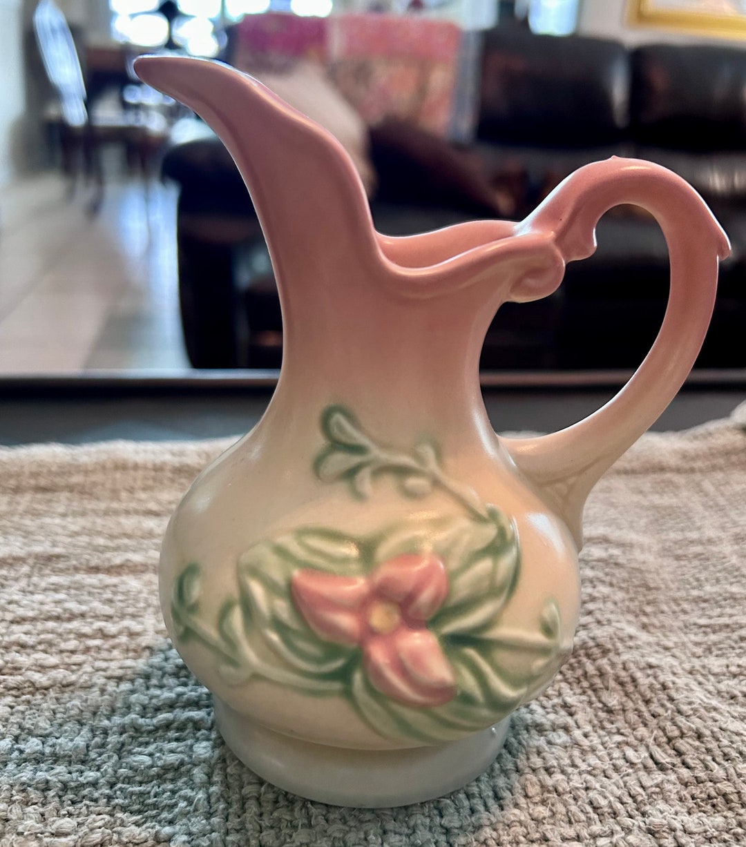Antique Hull Pottery Pink Pitcher 1940's - Etsy
