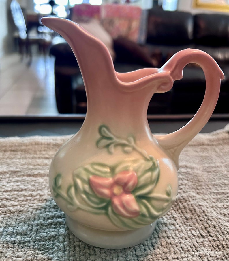 Antique Hull Pottery Pink Pitcher 1940's - Etsy