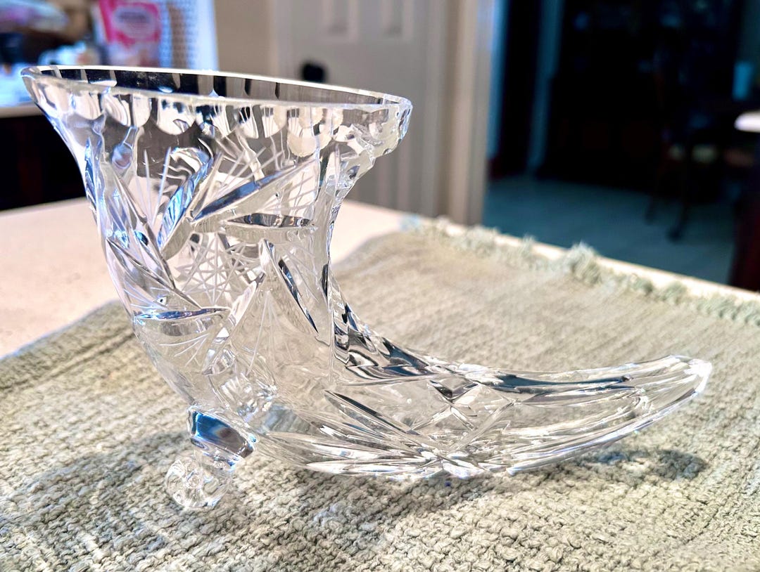 Crystal Cornucopia Vase - Etsy