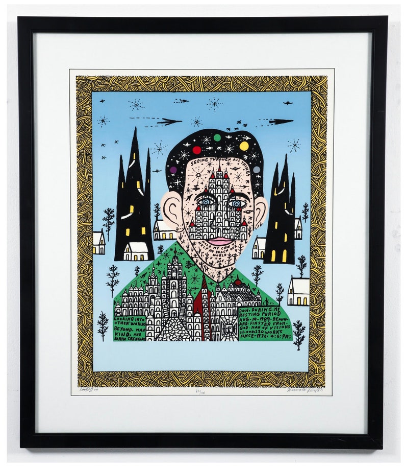 Outsider Art "looking In" by Howard Finster 1989 - Etsy