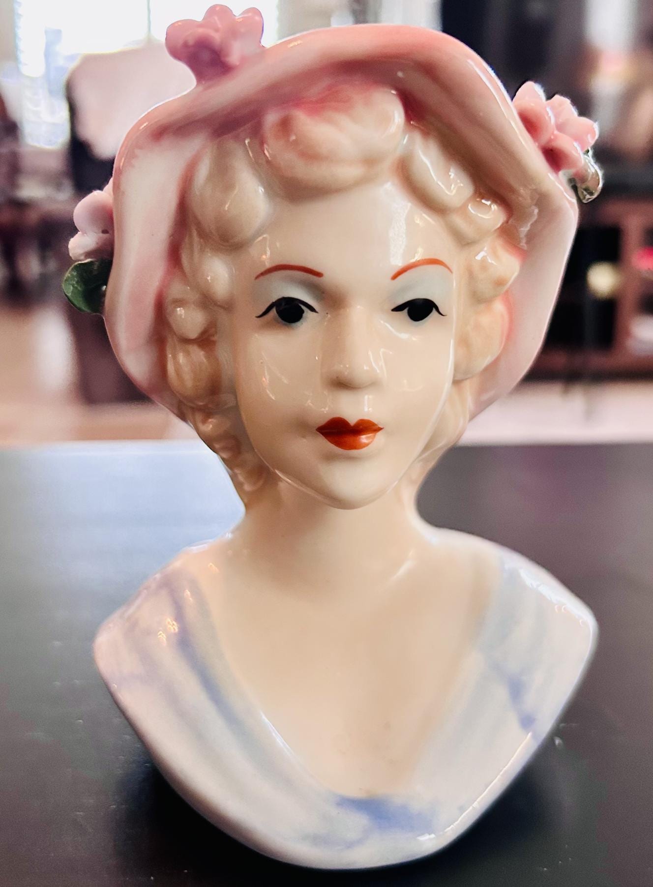 Vintage Ceramic Lady's Head Planter - Etsy