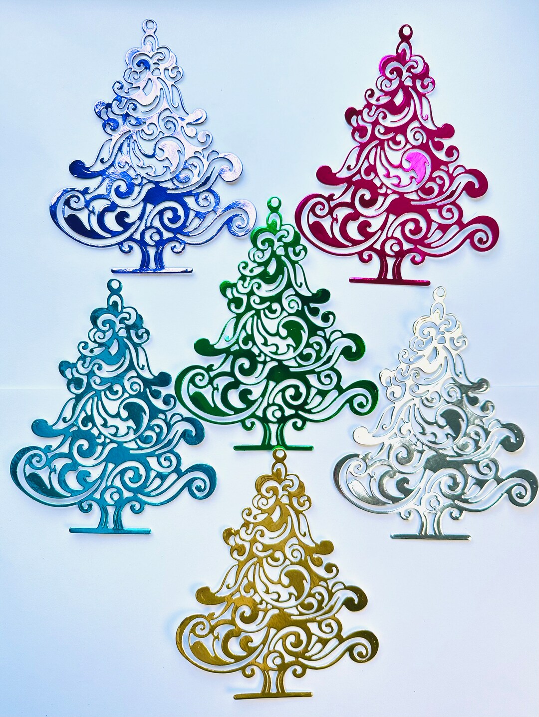 Christmas Lacy Trees Christmas Die Cut Trees Christmas Foil - Etsy