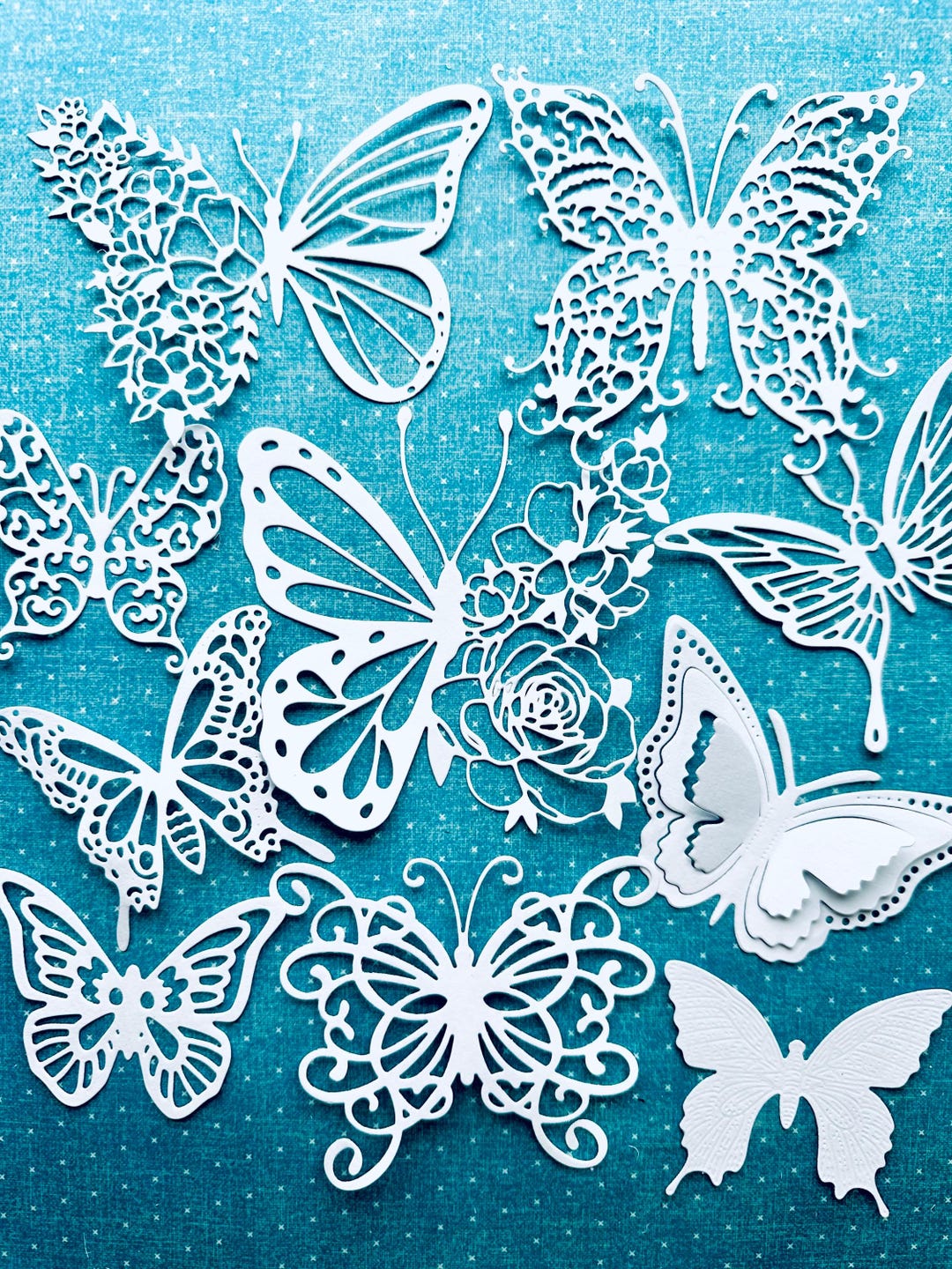 Die Cut Butterfly Card Kit: White Cardstock Insects & Butterflies - Etsy