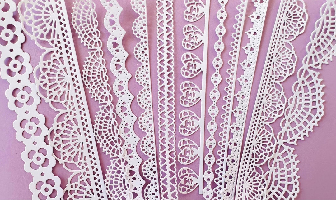 Die Cut Card Borders: Lacy, Floral & Heart Designs - Etsy