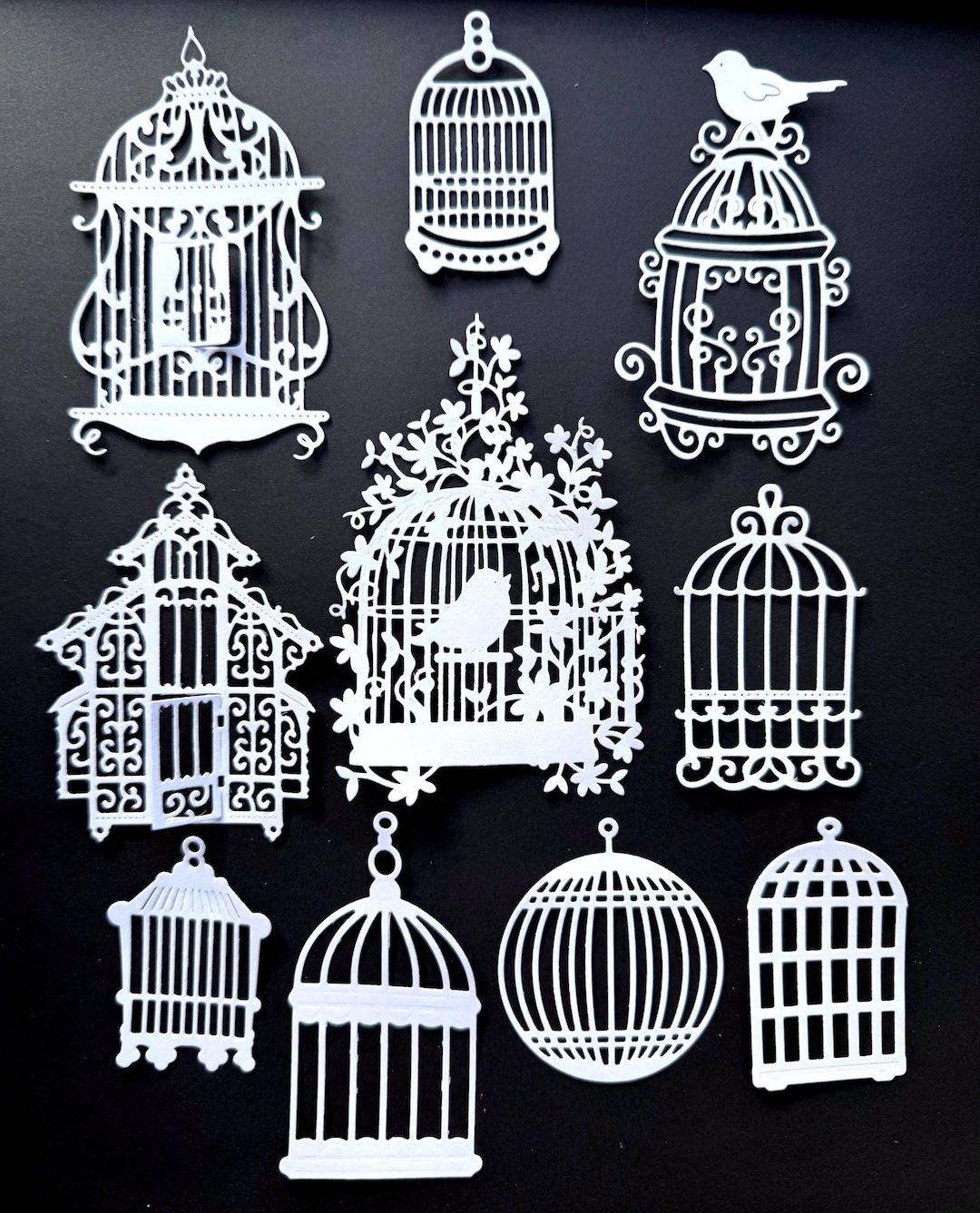 Die Cut Lacy Bird Cages: Cardstock Embellishments (set of 10) - Etsy