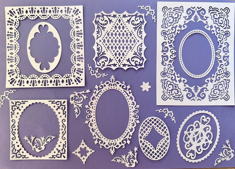 Die Cut Nesting Lacy Frames and Flourishes Set of 20 for Card - Etsy