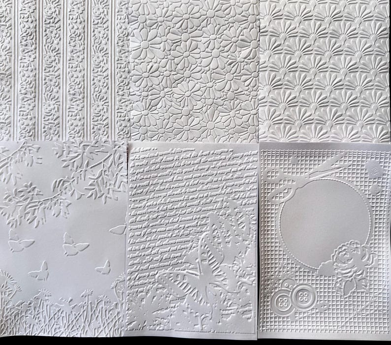 3D Embossed Craft Paper: Textures & Geometric Designs - Etsy