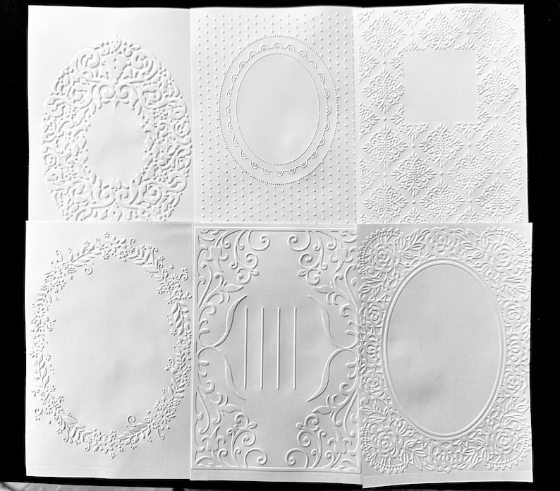 3D Embossed Paper Set: Floral Swirl Designs (10x15cm) - Etsy