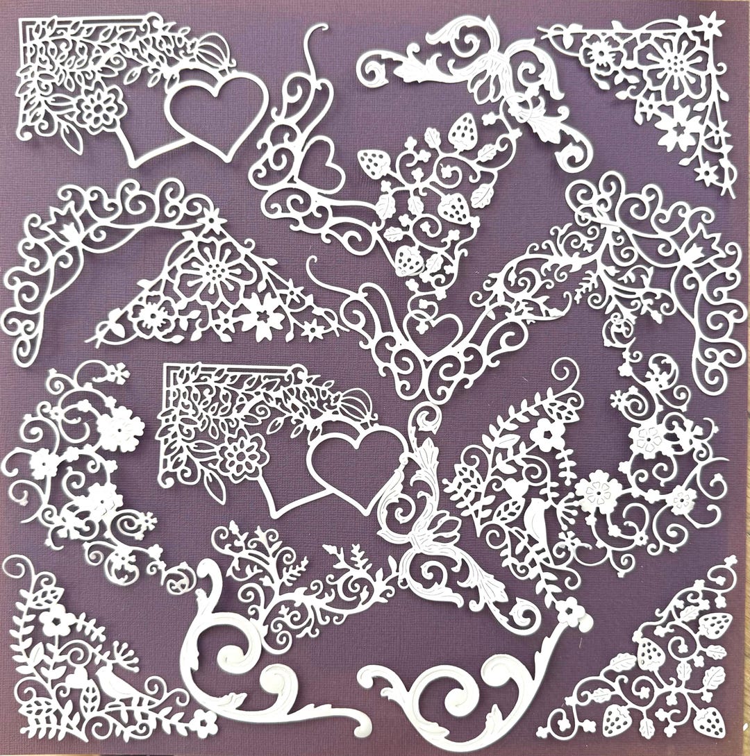Die Cut Card Corners: Floral, Lacy, Bird Designs - Set of 20 - Etsy