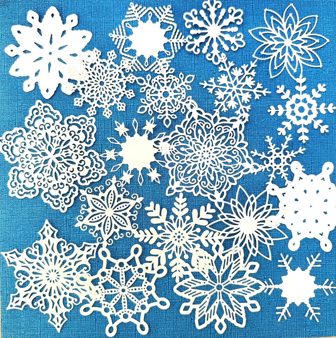 Pearl White Die Cut Snowflakes: Shimmering Christmas Card Kit - Etsy